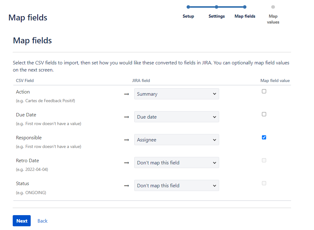 How to import actions in Jira - TeamMeter